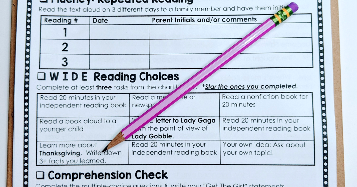 forkin4th: ELA Homework to Boost Rigor & Reading Stamina