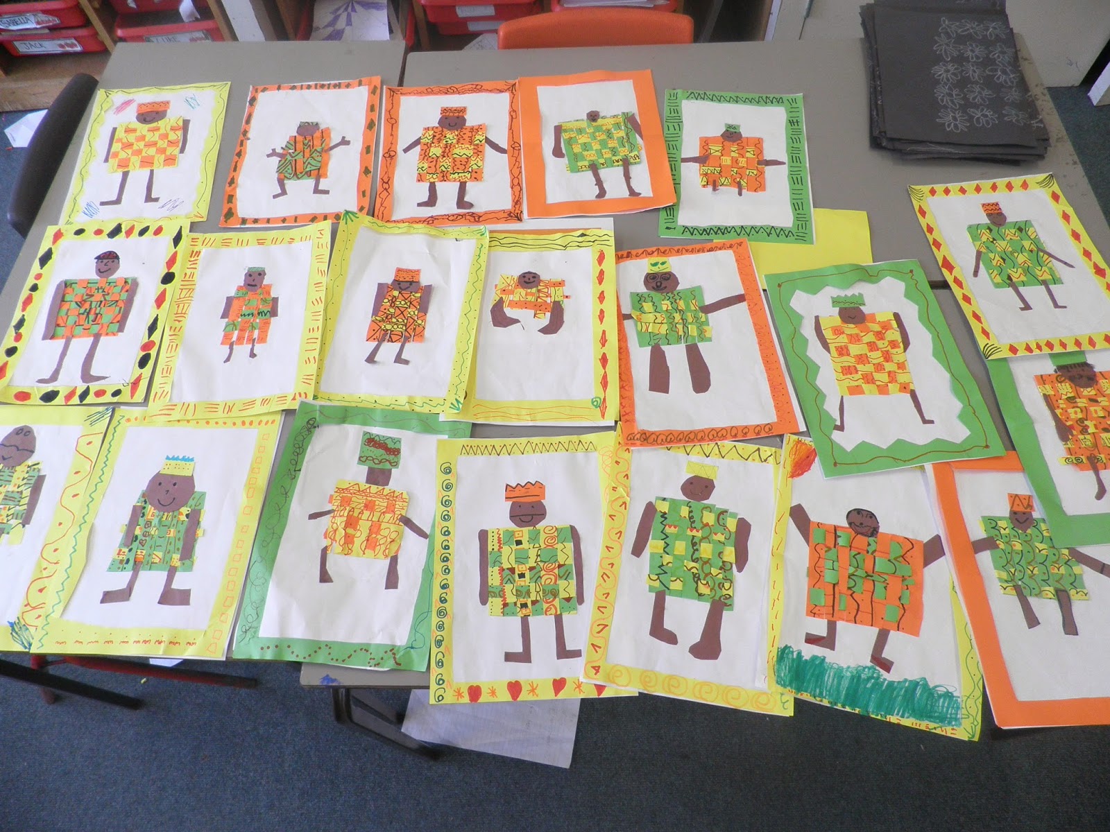 Bricks & Wood- School Art Activities: Class Art- Kente cloth paper weaving