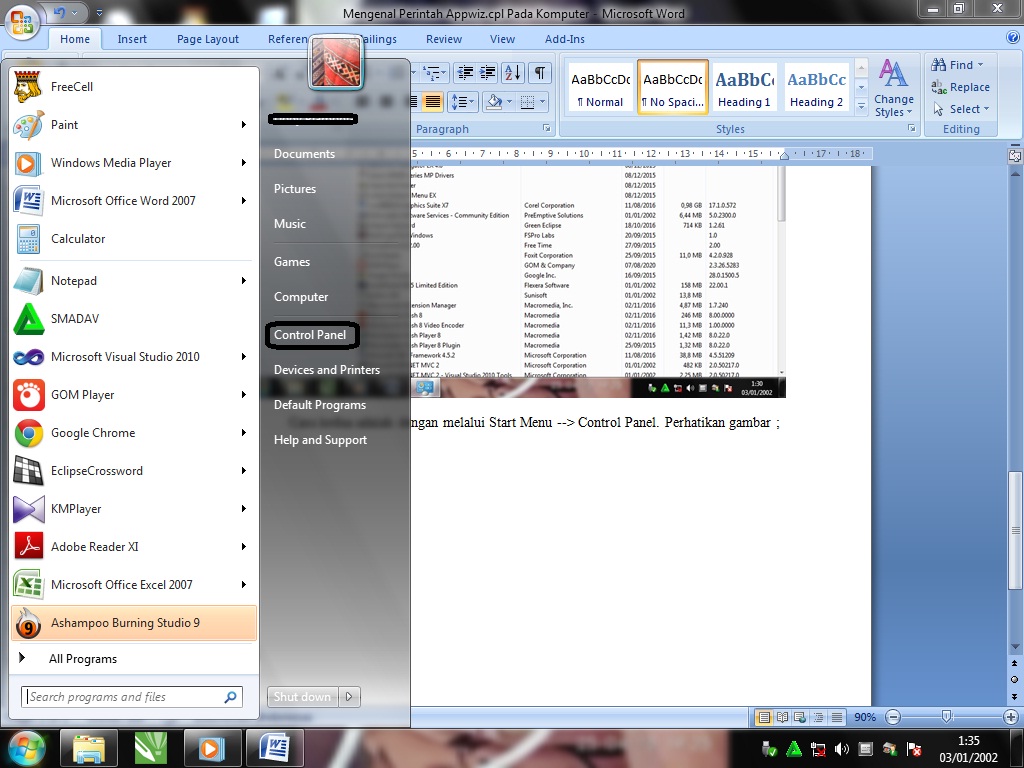 Mengenal Perintah Appwiz.cpl Pada Komputer - Awan