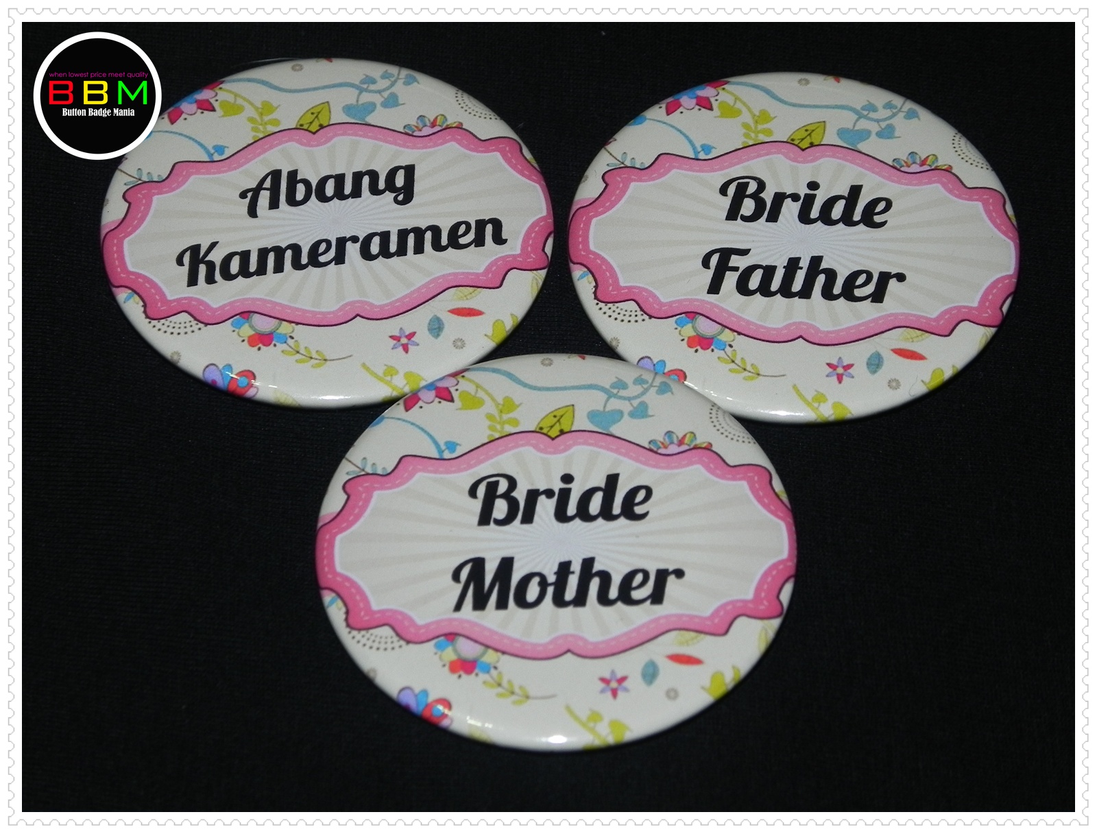 Button Badge Rewang & Ahli Keluarga Pengantin ~ Button Badge Mania