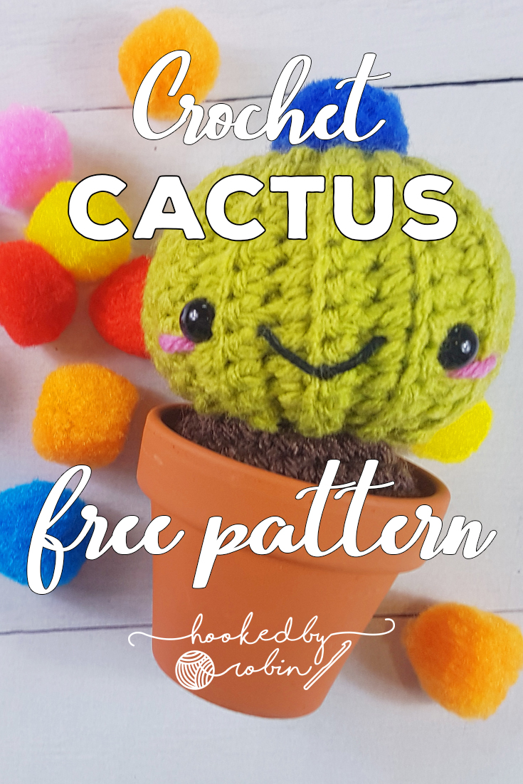 Chubby Cactus - free pattern and video tutorial! ~ Hooked by Robin