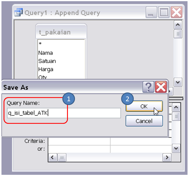 Cara Mudah Membuat Append Query Dengan Fasilitas Query Design Pada ...