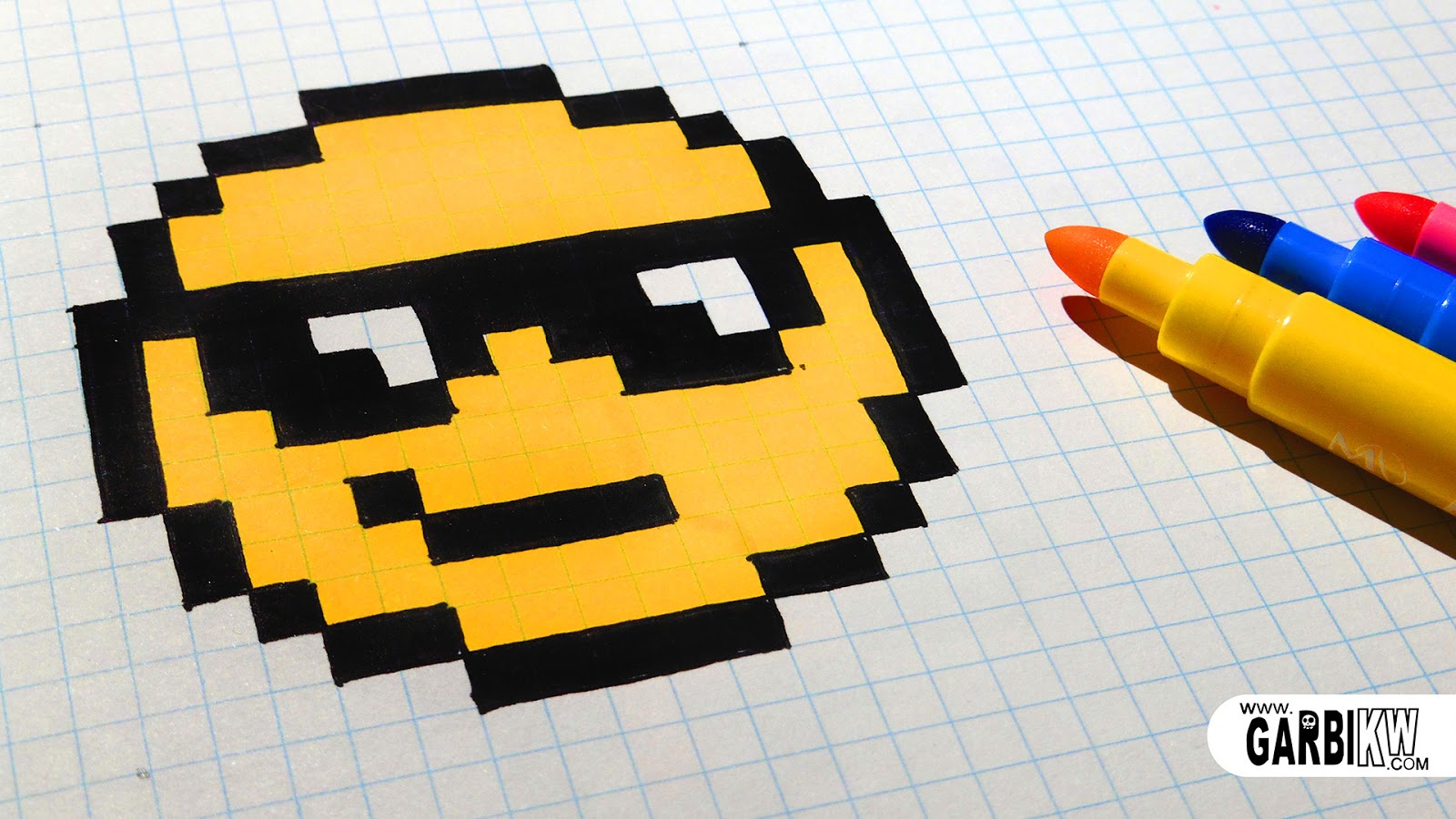Handmade Pixel Art - How To Draw The Sunglasses emoji #pixelart Handmade Pixel Art - How To Draw The Sunglasses emoji #pixelart