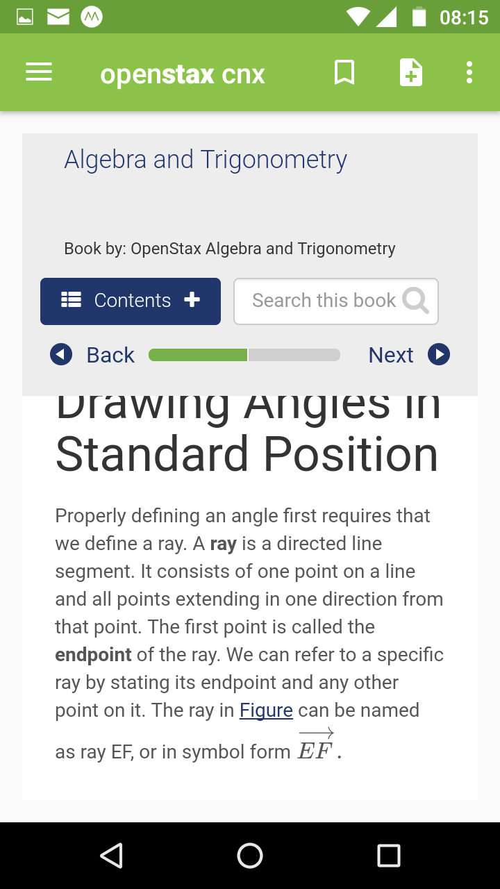 OpenStax CNX Android app for smartphones