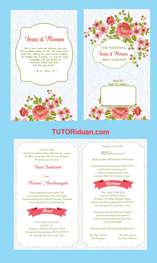 Free 4 Mockup Undangan Pernikahan Format CorelDraw (Free CDR ...