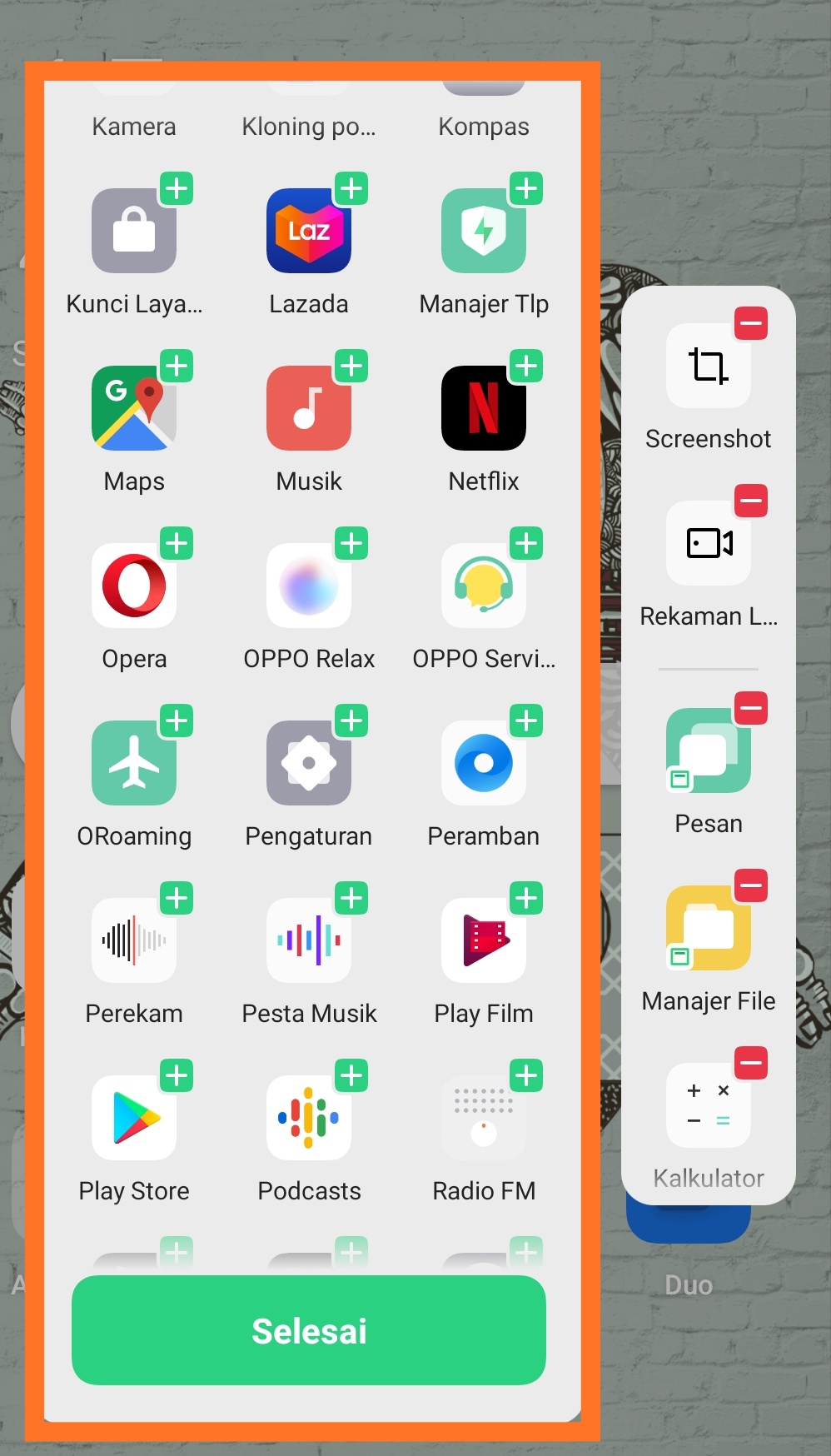 Tambah aplikasi smart sidebar oppo