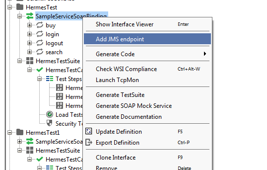 How to use hermes jms in soapui for IBM MQ