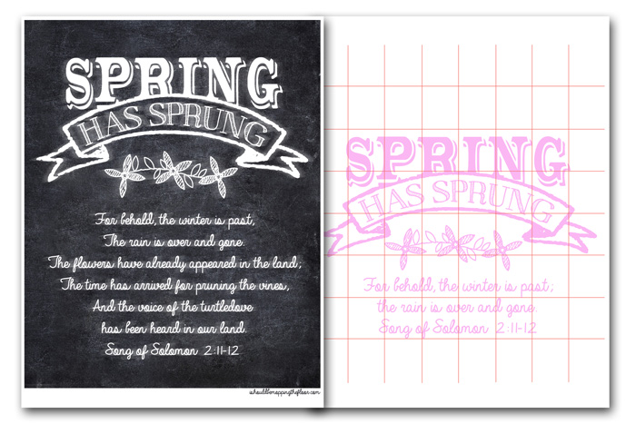 Free Spring Chalkboard Printable and Template | i should be mopping the ...