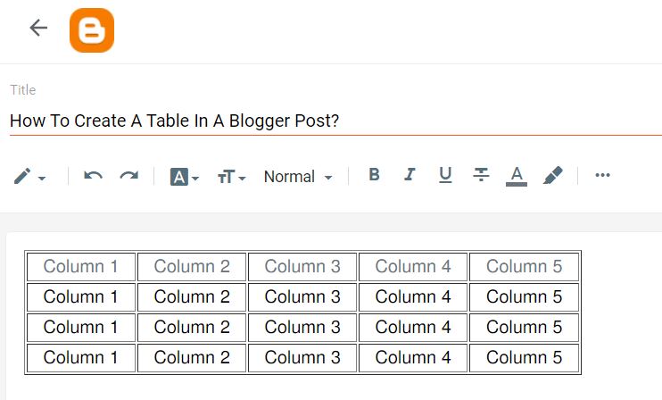 How To Create Table Inside Blogger Post Using HTML? - BloggerSpice ...