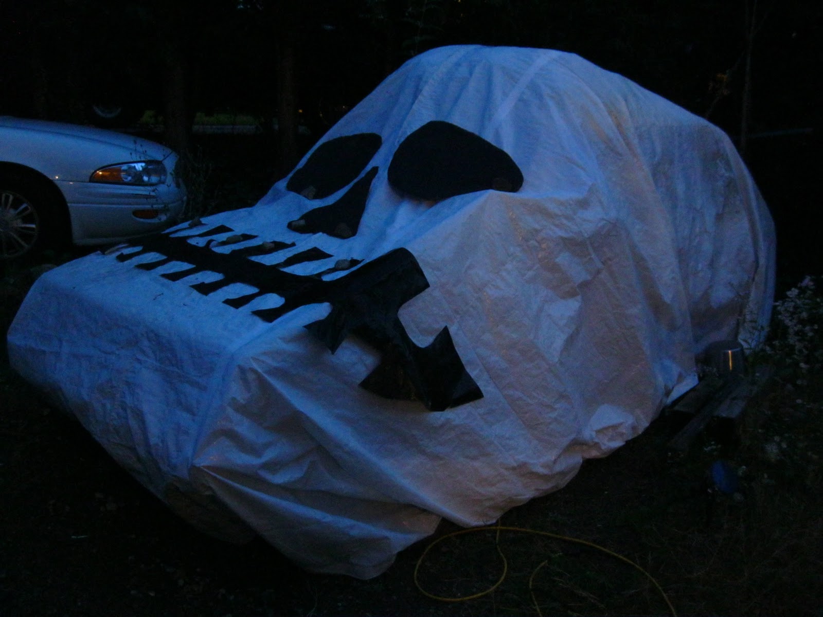 curious tangles: Halloween Skull Costume for your parked car.