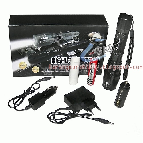 Senter T6 Led Police 8000W Double Cas