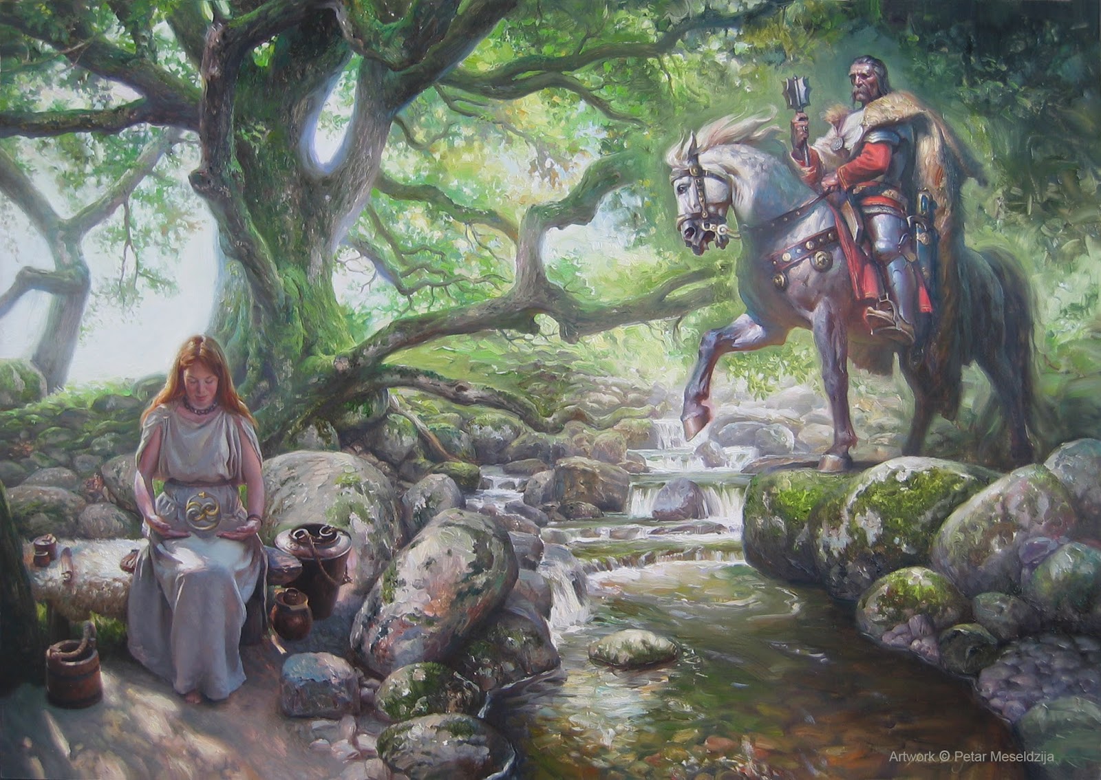 PETAR MESELDŽIJA ART: Marko Kraljević i vila (Prince Marko and the fairy)