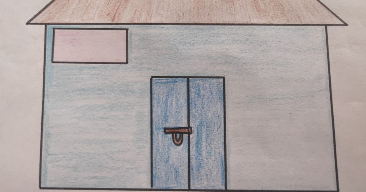 how to draw simple house design for kids art.