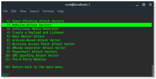 Hacking Facebook Using Social Engineering Toolkit in Kali linux
