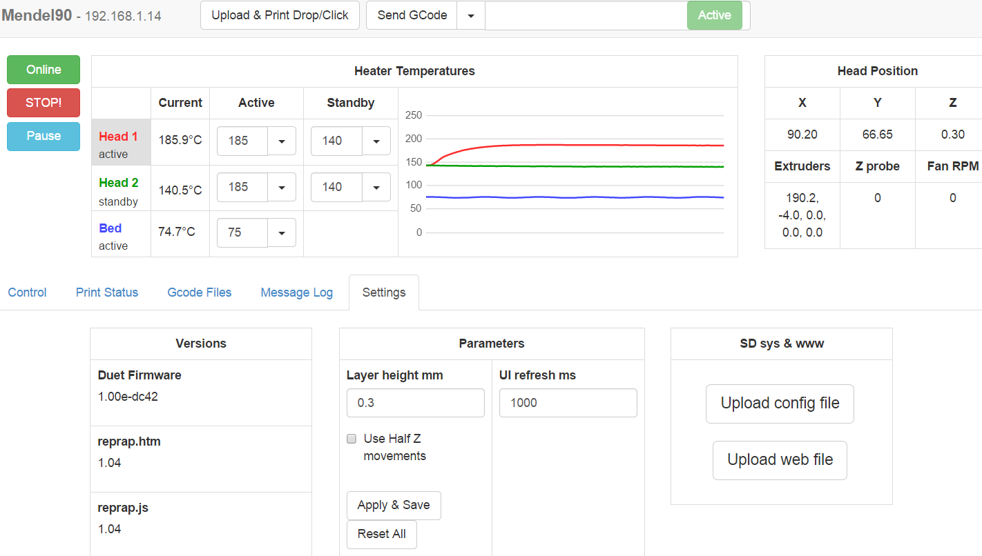 Think3dPrint3d: RepRapFirmware config files