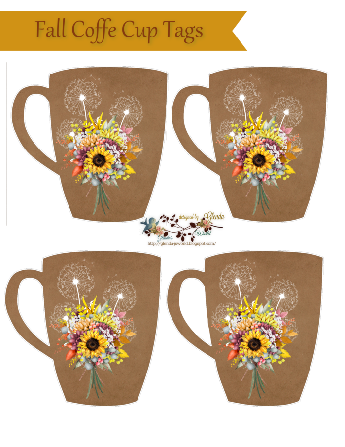 glenda's World : Fall Coffee Cup Tags