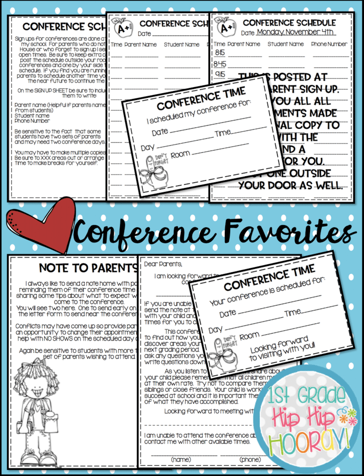 1st Grade Hip Hip Hooray!: Parent/Teacher Conferences!