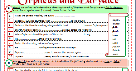 Around the World in English: The tragic myth of Orpheus and Eurydice ...