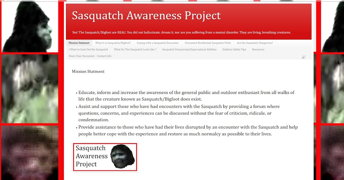 The Bigfoot Field Journal: The Sasquatch Awareness Project - NEW ...