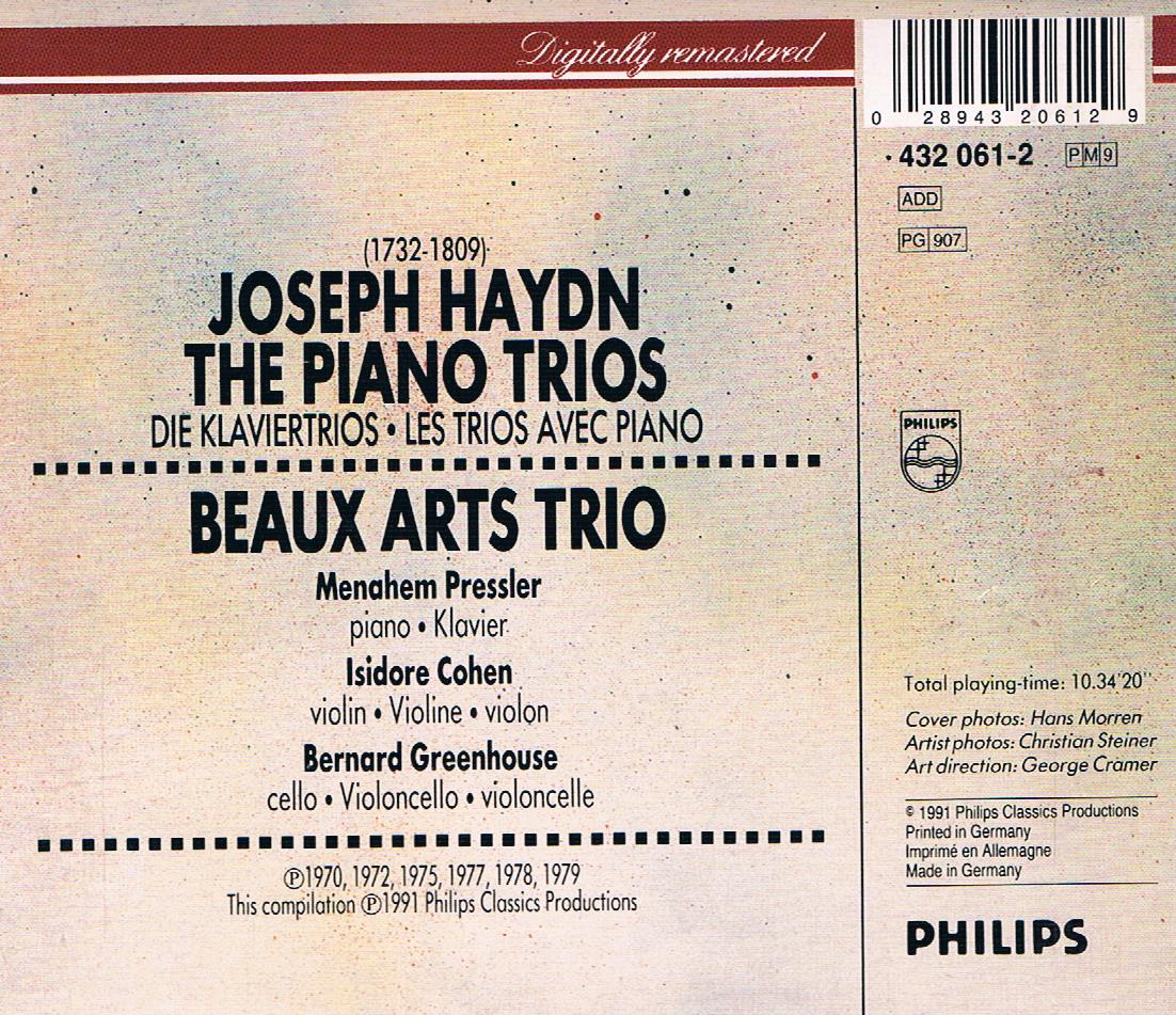 afina tus oidos: Haydn Les 43 trios avec piano Beaux Arts Trio 1970/78