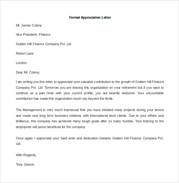 Writing A Formal Letter Template ~ Resume Letter