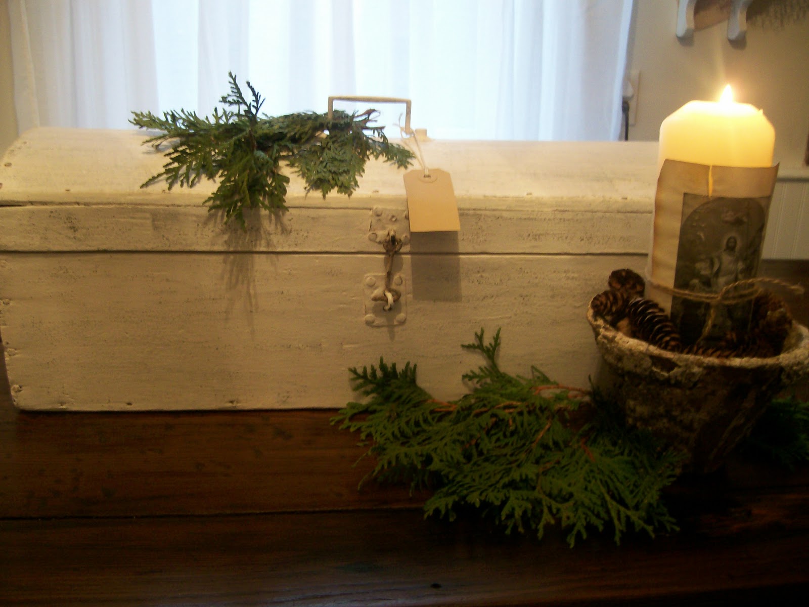 The Apothecary Shop...: An old white box...a bare spot & a plate rack...