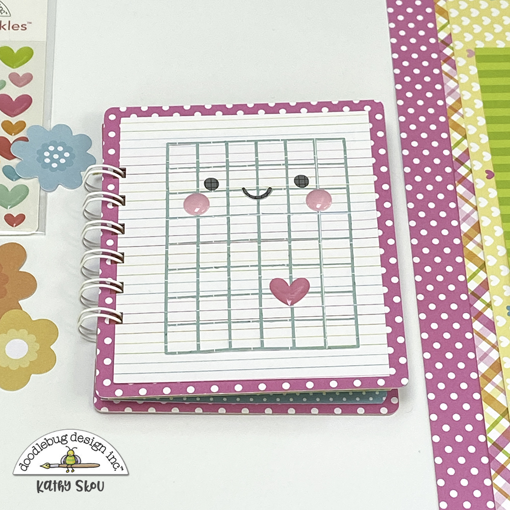 Doodlebug Design Inc Blog: CUTE & CRAFTY NOTEBOOK MINI ALBUM | with Kathy