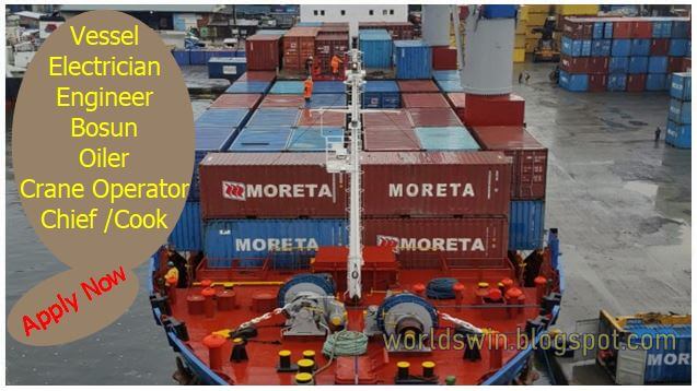 Maritime job openings in moreta shipping vessel
