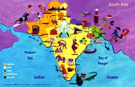 Prinrable Maps Of South Asia | The World Travel