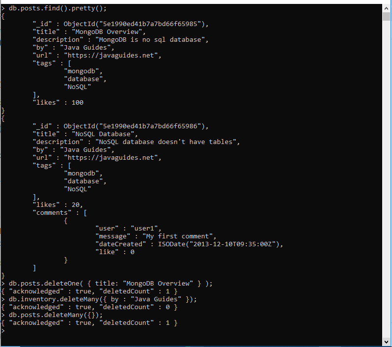 MongoDB Delete Document