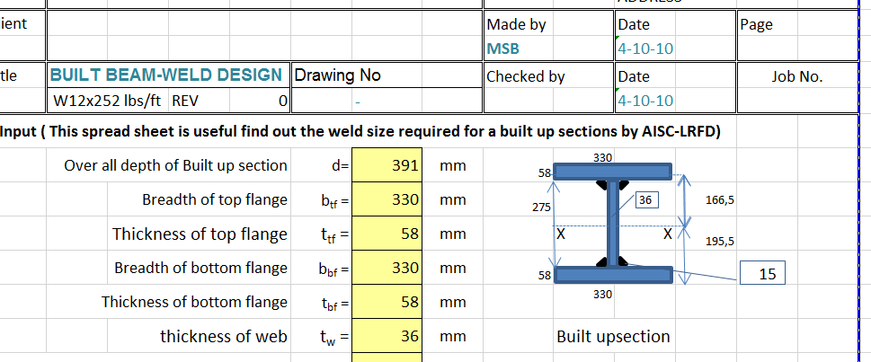 Download format hitungan struktur AISC-Weld calculation for built up ...