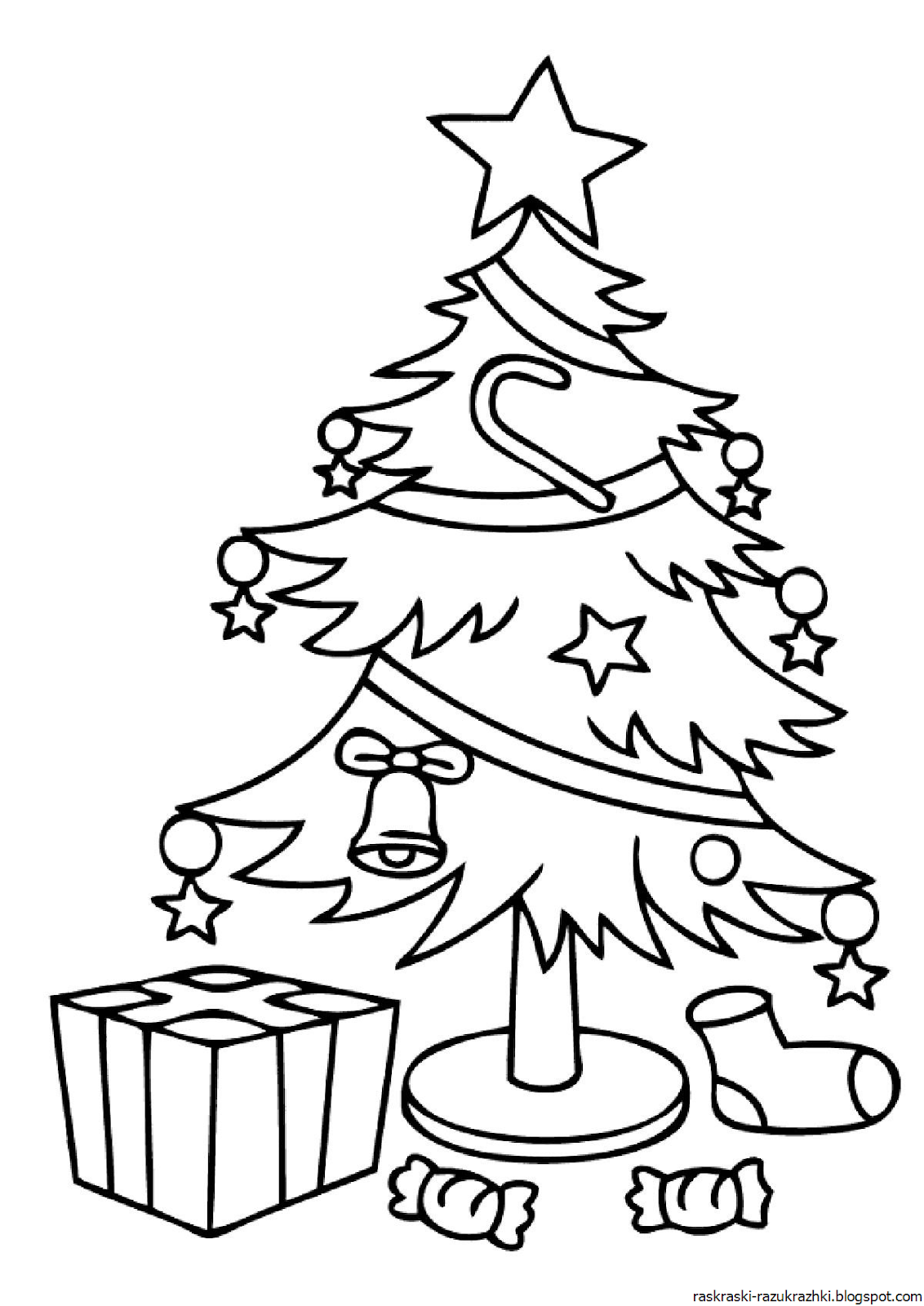 Елка Разукрашка Для Детей