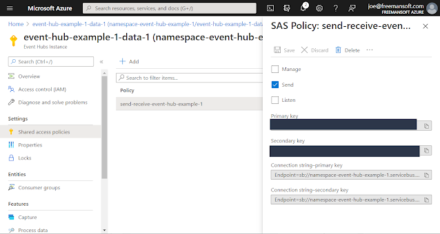 Managed Identities and Shared Access Tokens for EventHubs in Azure