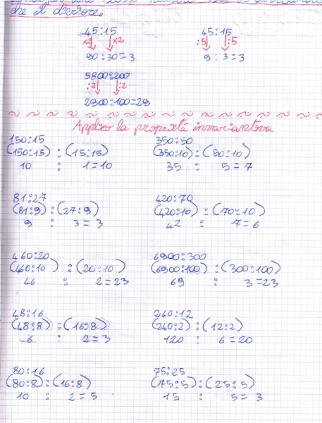 didattica matematica scuola primaria: La divisione: tabella e proprietà ...