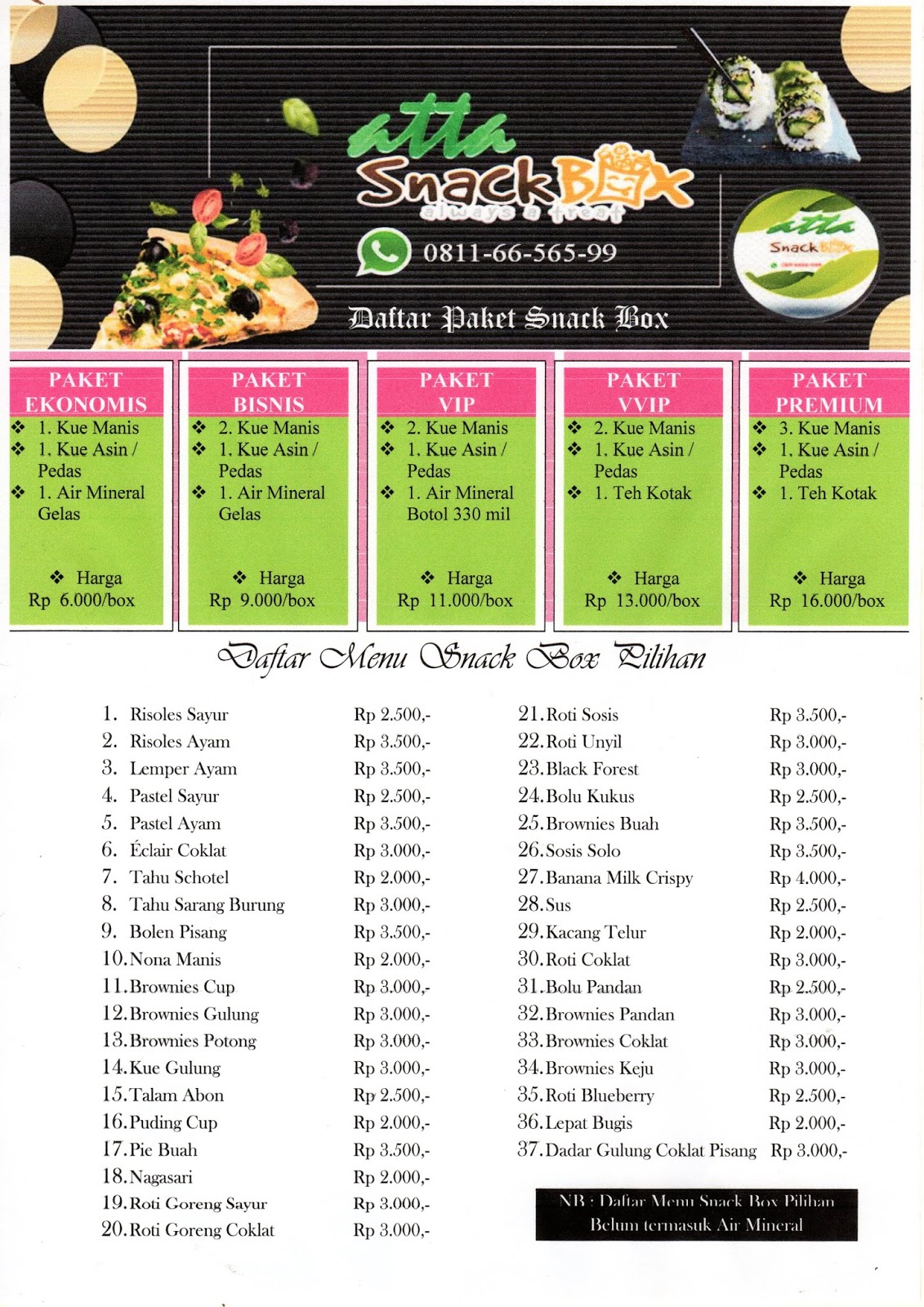 ATTA Snack Box: Daftar Paket & Daftar Menu ATTA Snack Box