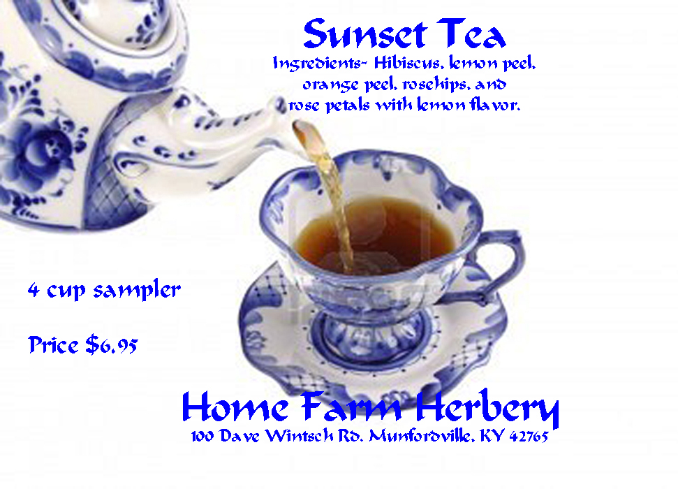 Sunset Tea the perfect way to end your day. Place your order now ...