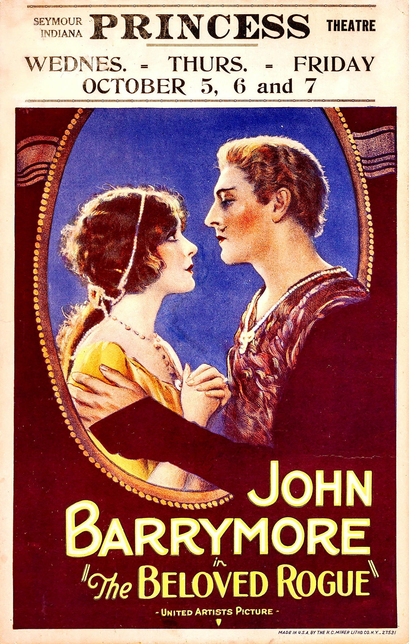 📅1927 🎦EL VAGABUNDO POETA. The Beloved Rogue 🎬Alan Crosland 🎨4 carteles ...