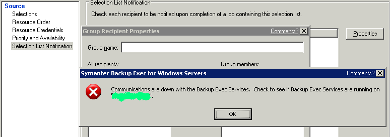 Symantec Backup Exec 12.5 - No Notification and Service Terminated ...