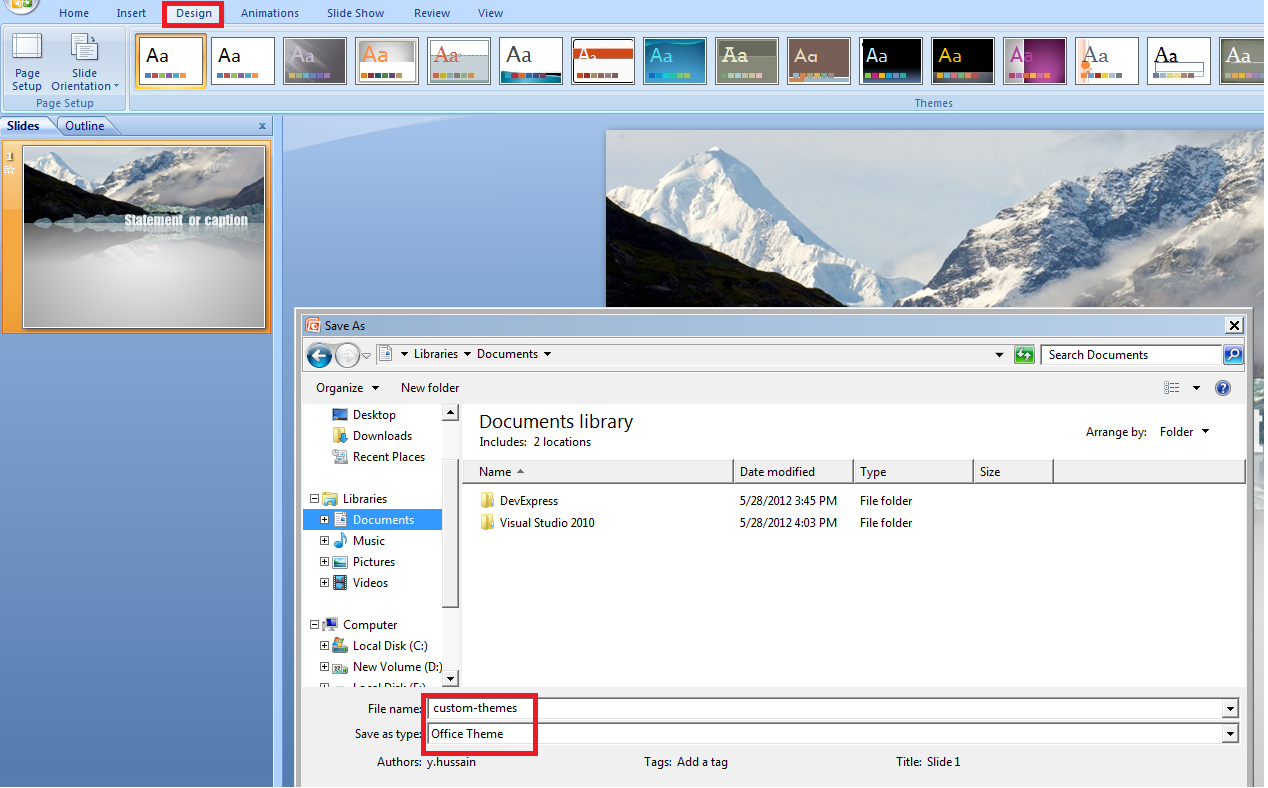 Sharepoint: Creating a SharePoint Theme using a PowerPoint Template