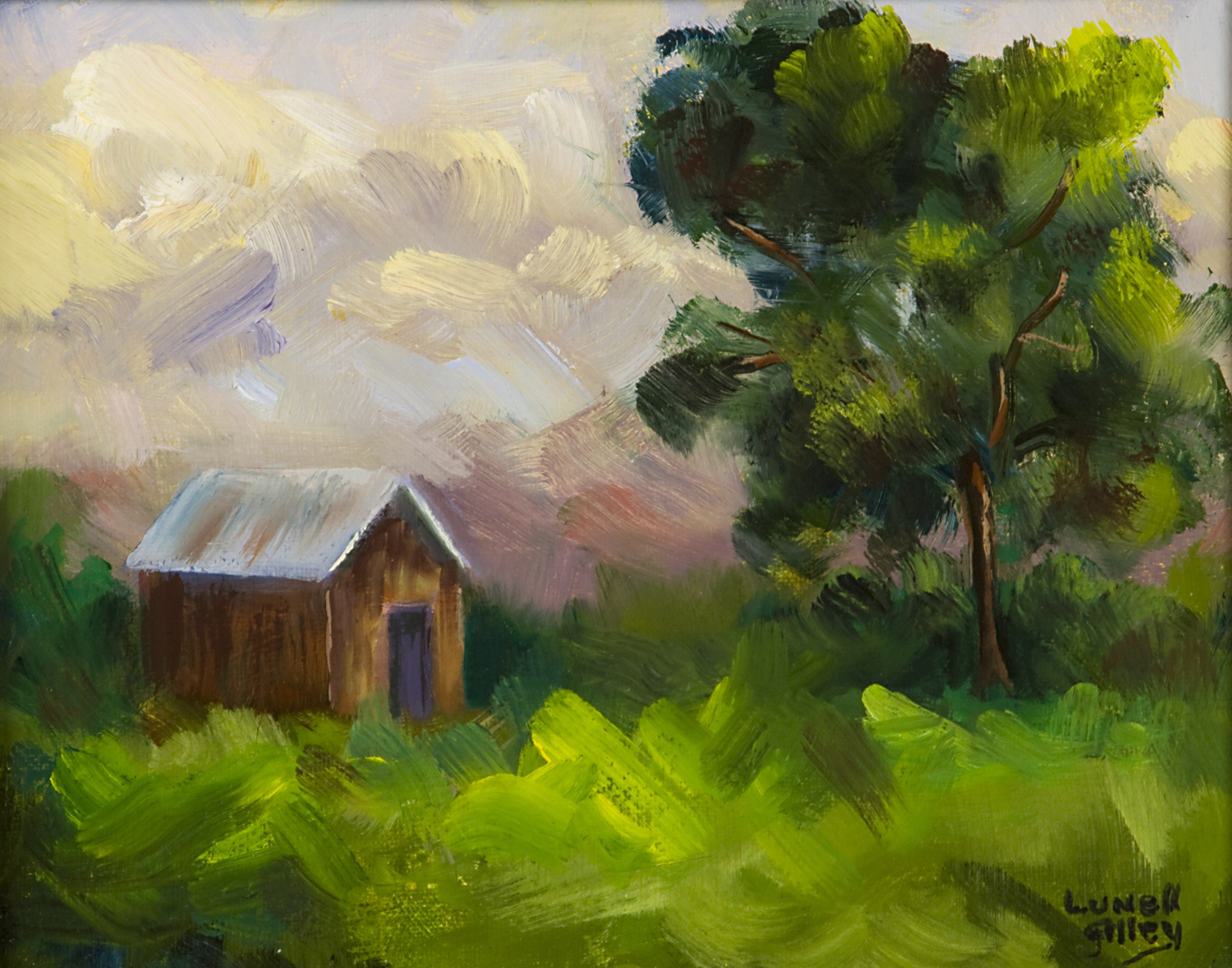 Lunell Gilley Fine Art: Country Landscape Painting, Shack ...