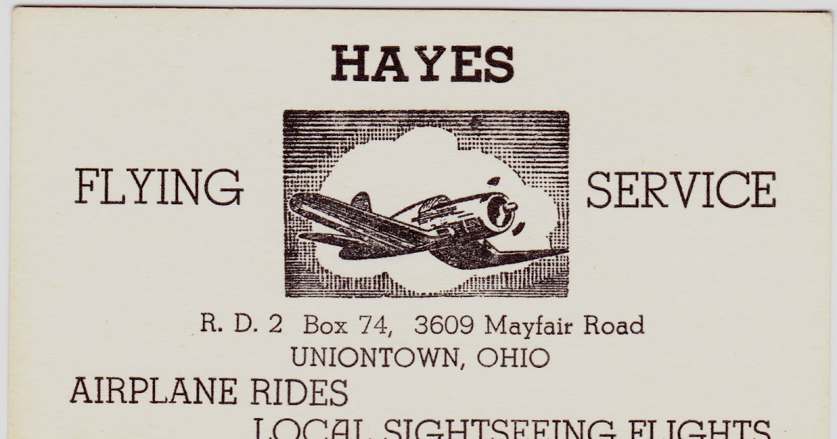 Papergreat: Old business card for Hayes Flying Service