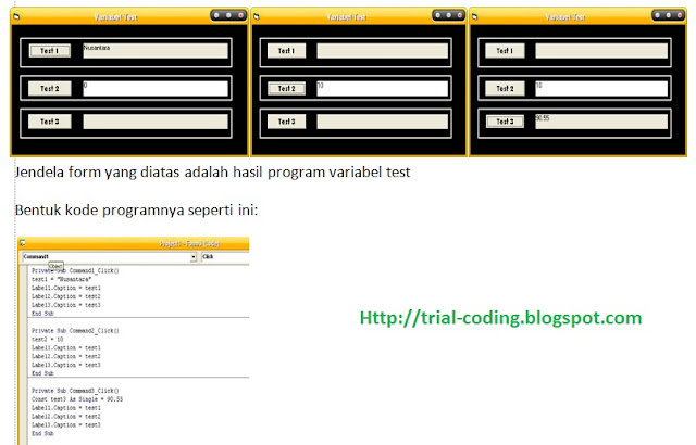 Cara Membuat Variabel Test di Visual Basic - Trial-Coding