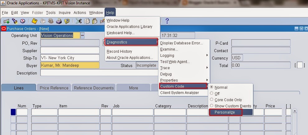 Display a Message using Form Personalization |Simplifying Oracle E ...