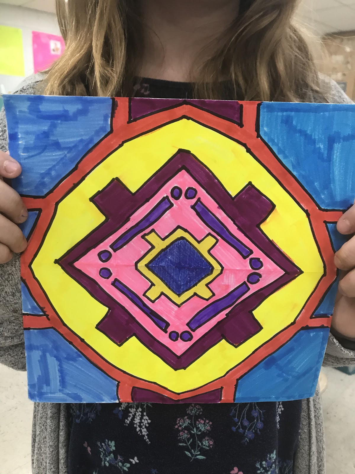 Elements of the Art Room: 5th grade radial symmetrical name art