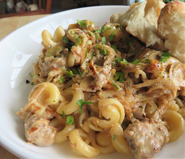Pasta with a Creamy Mustard and Sausage Sauce | The English Kitchen