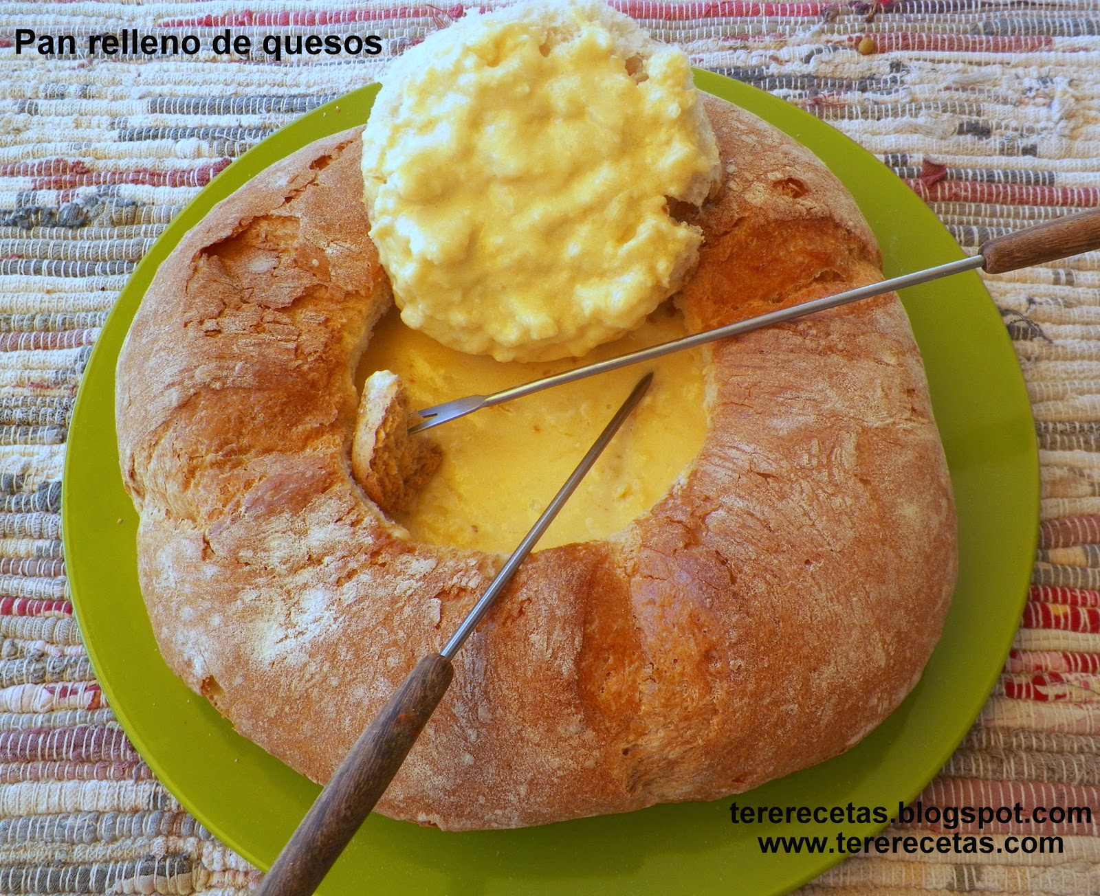 Pan relleno de quesos - Las Recetas de Tere