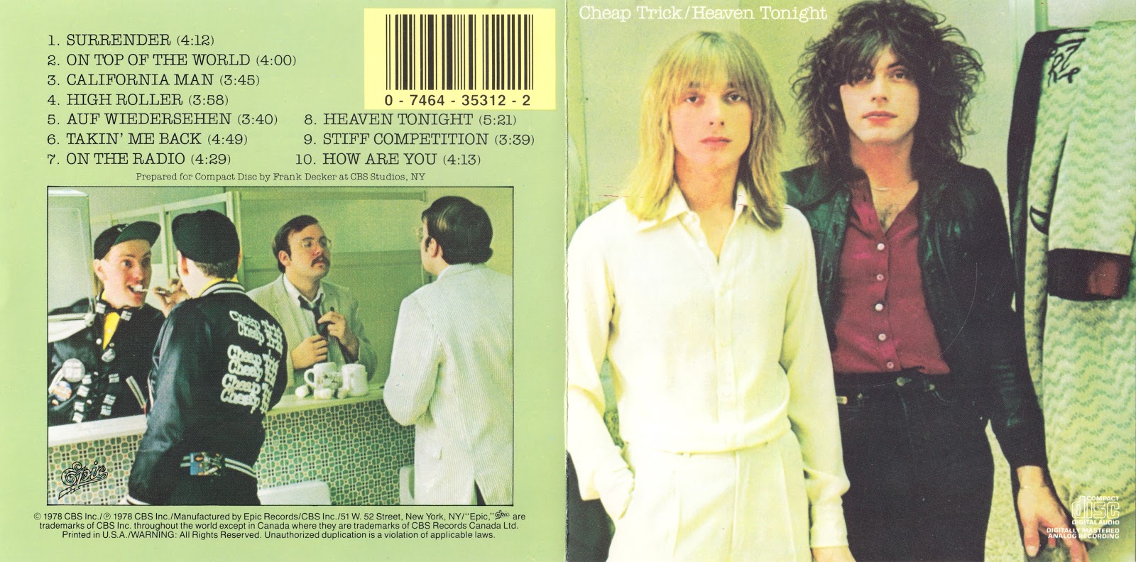 1978 Heaven Tonight - Cheap Trick - Rockronología