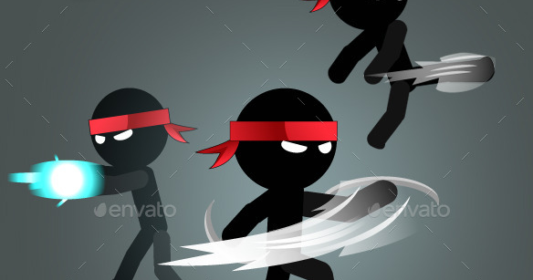 reskin free: Ninja Stickman Game Character Sprites 26