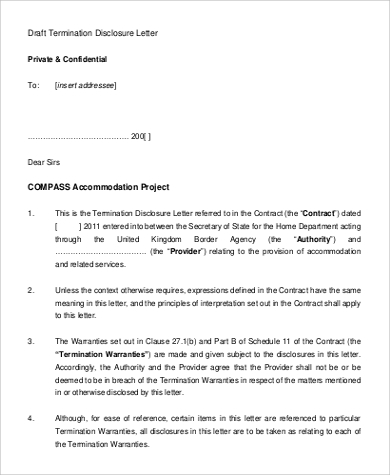 Disclosure Letter Template ~ Resume Letter