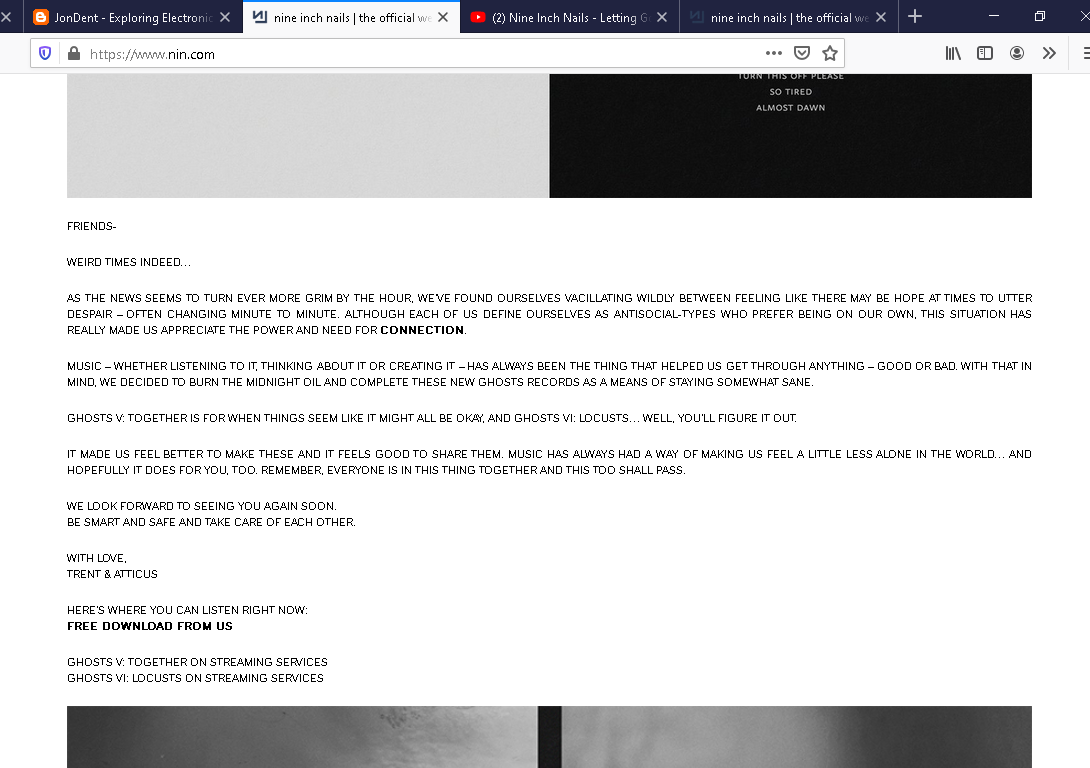 JonDent - Exploring Electronic Music: NIN Ghosts V & VI